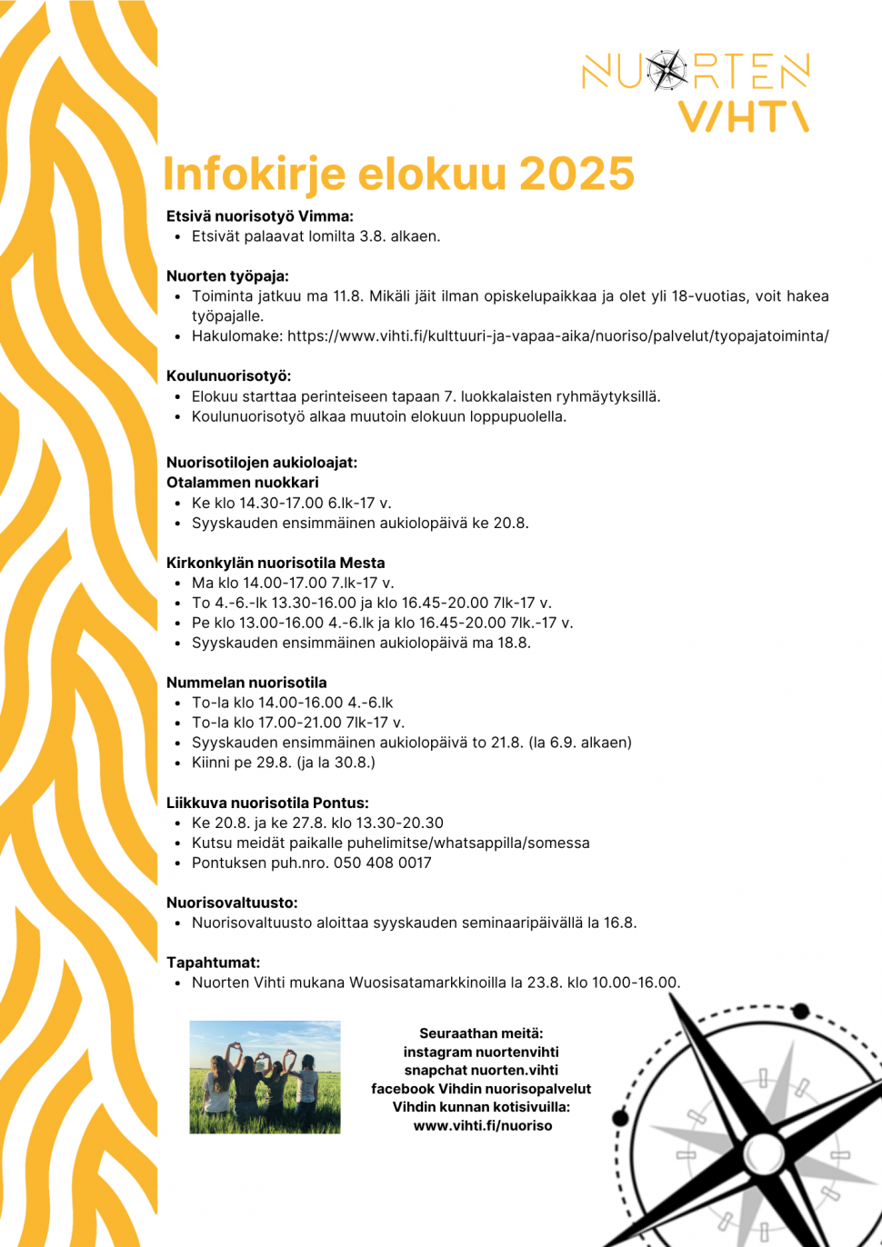 Nuorten Vihdin elokuun infokirje - Vihti